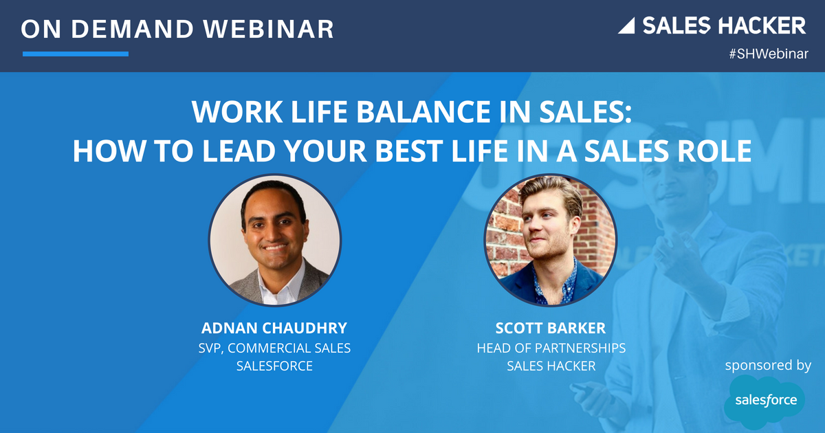 Work Life Balance in Sales: How to Lead Your Best Life in a Sales Role ...